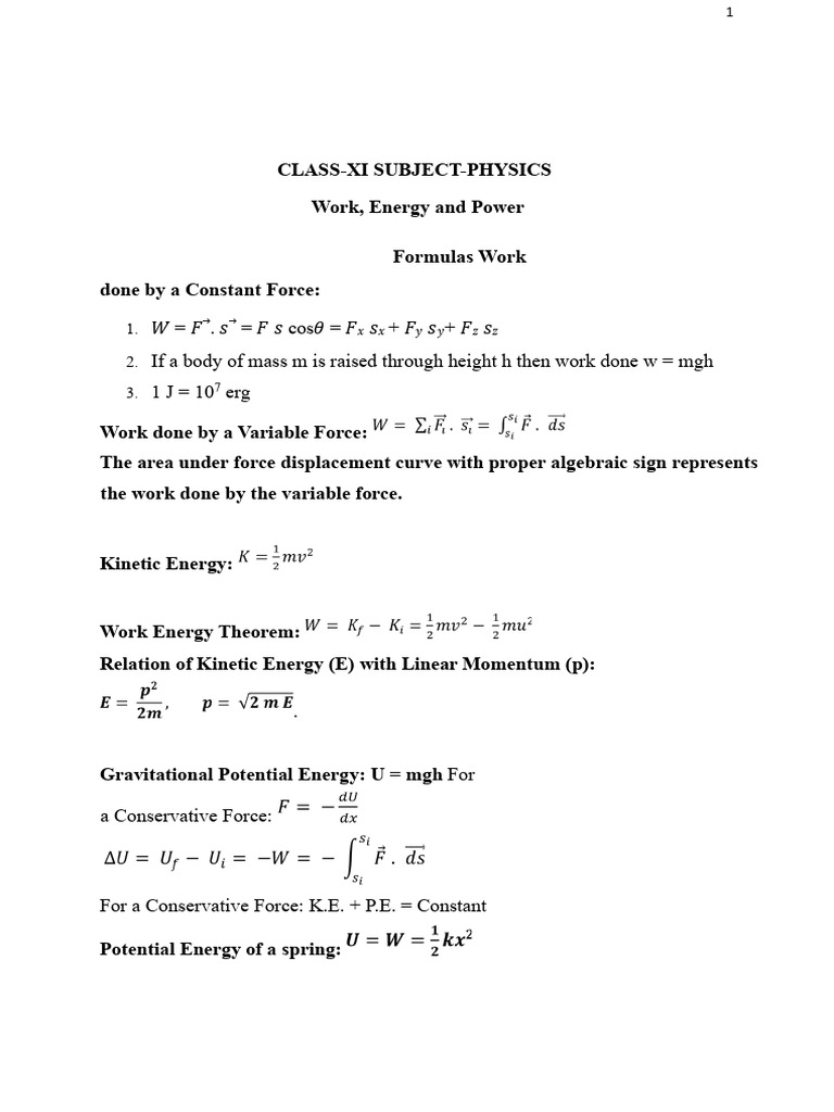 Work Energy Power | PDF | Collision | Force