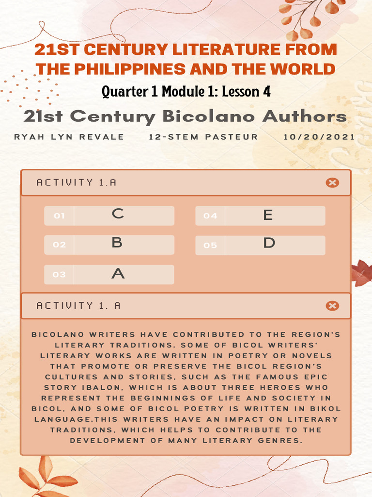 21st Century Literature From The Philippines and The World Quarter 1 ...
