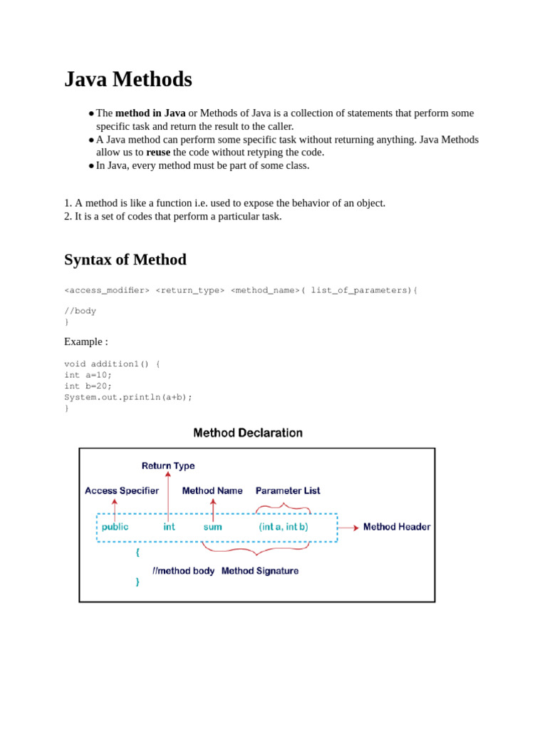 Java (Notes 4) - Methods and Constructor | PDF | Programming ... Java (Notes 4) - Methods and Constructor | PDF | Programming ...