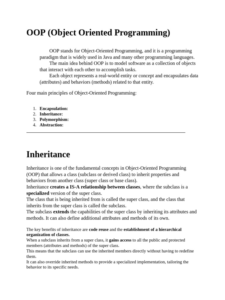 Java Notes Inheritance Pdf Inheritance Object Oriented Programming Class Computer 8270