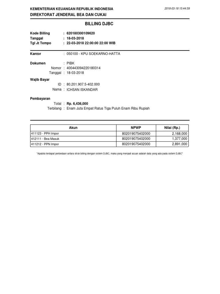 4004430942-Kode Billing | PDF