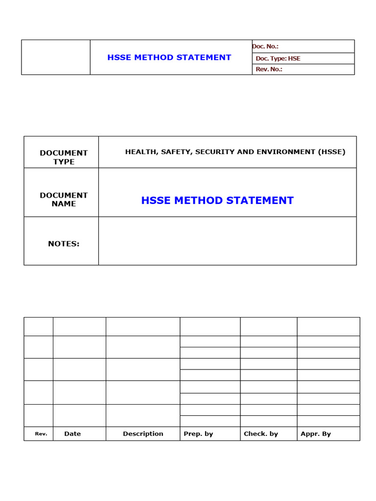 Hse Method Statement For Concrete Works Procedure | PDF
