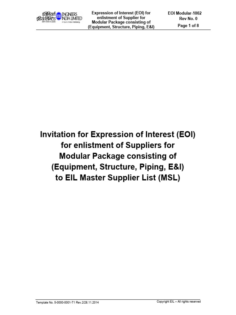 Expression of Interest For Modular Packages | PDF | Business