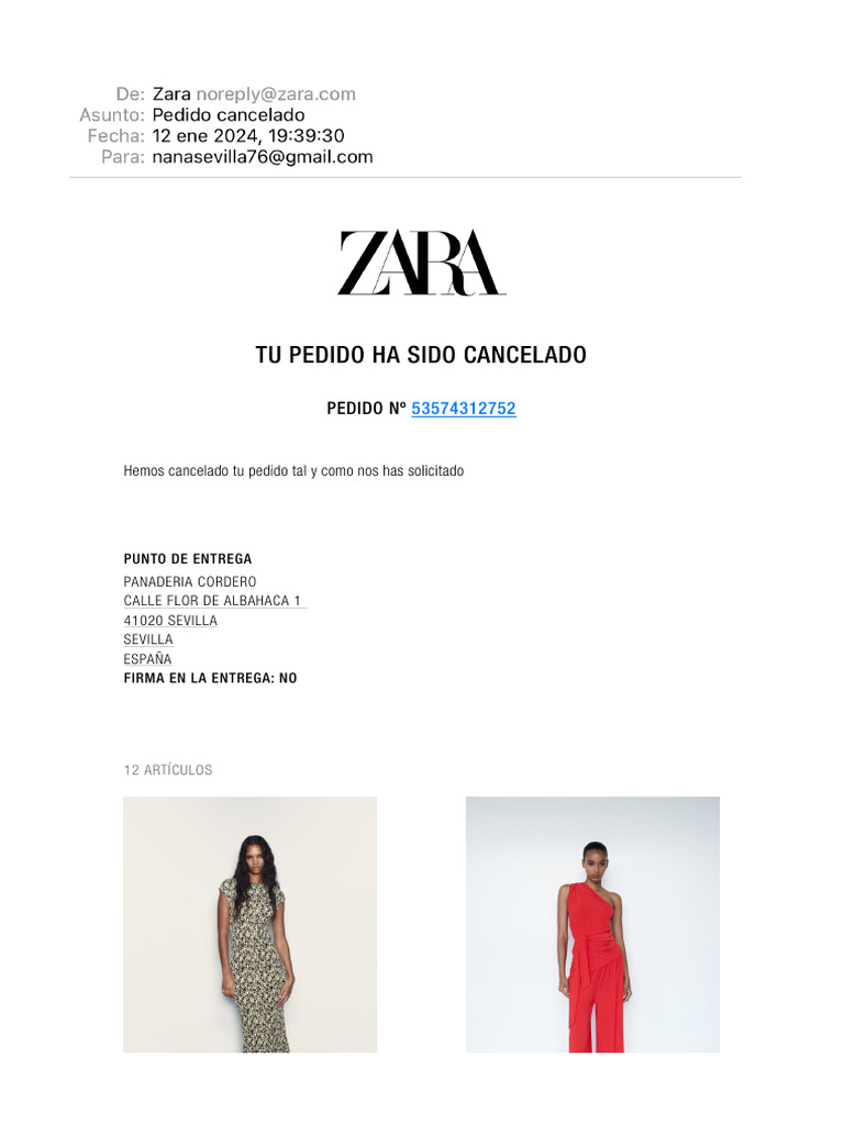 Pedido Cancelado | PDF