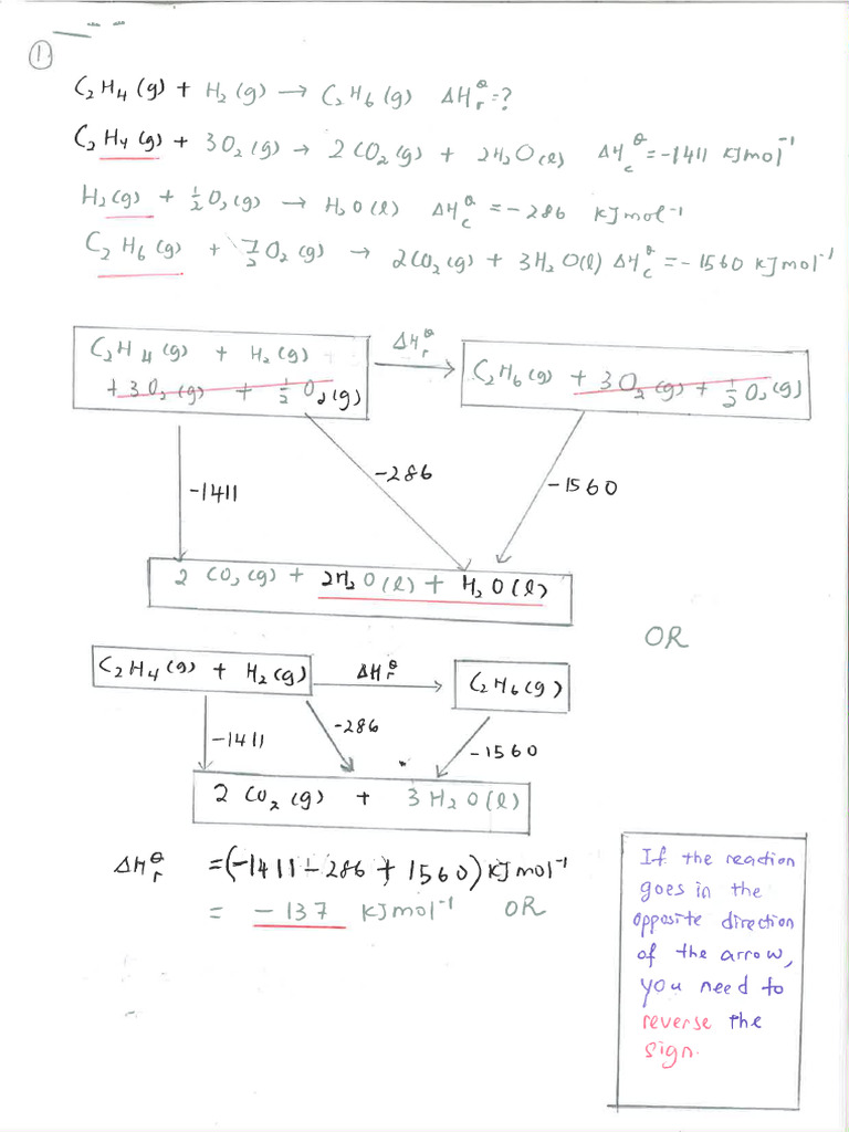 Answers For Tutorial Chemical Energetics (Part II, III) | PDF