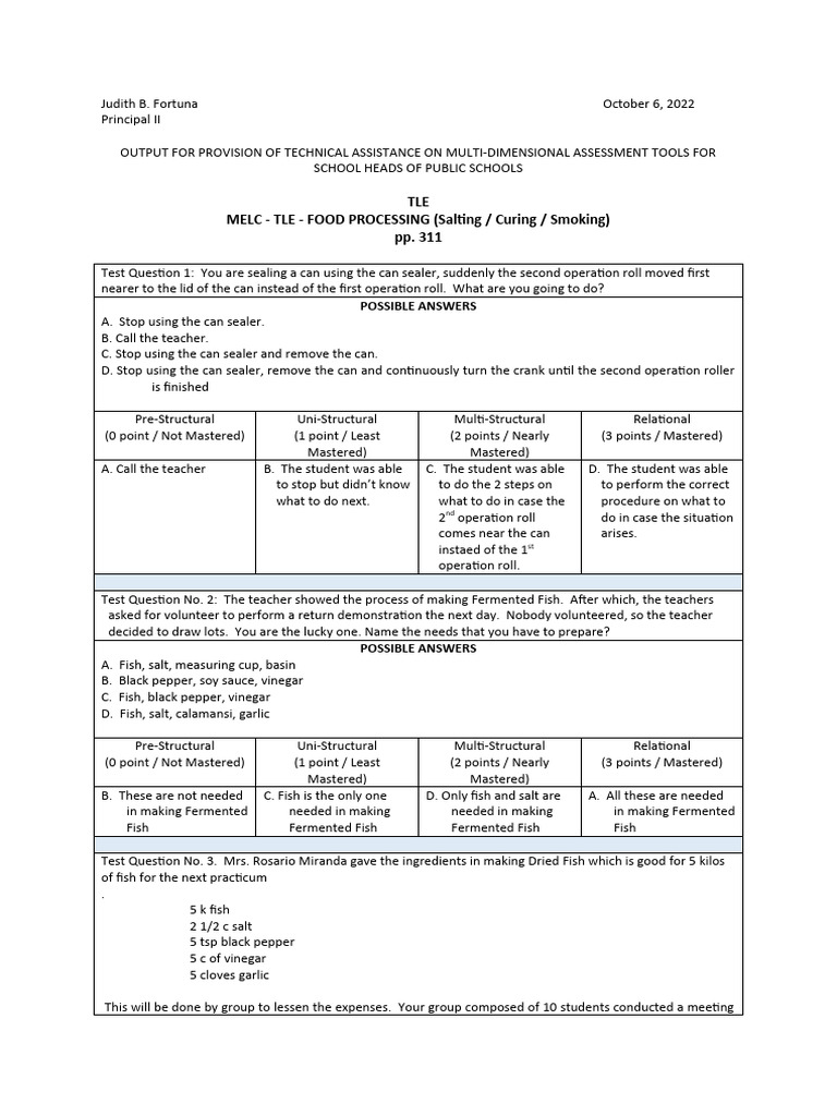 Sample Test | PDF | Food Ingredients | Foods