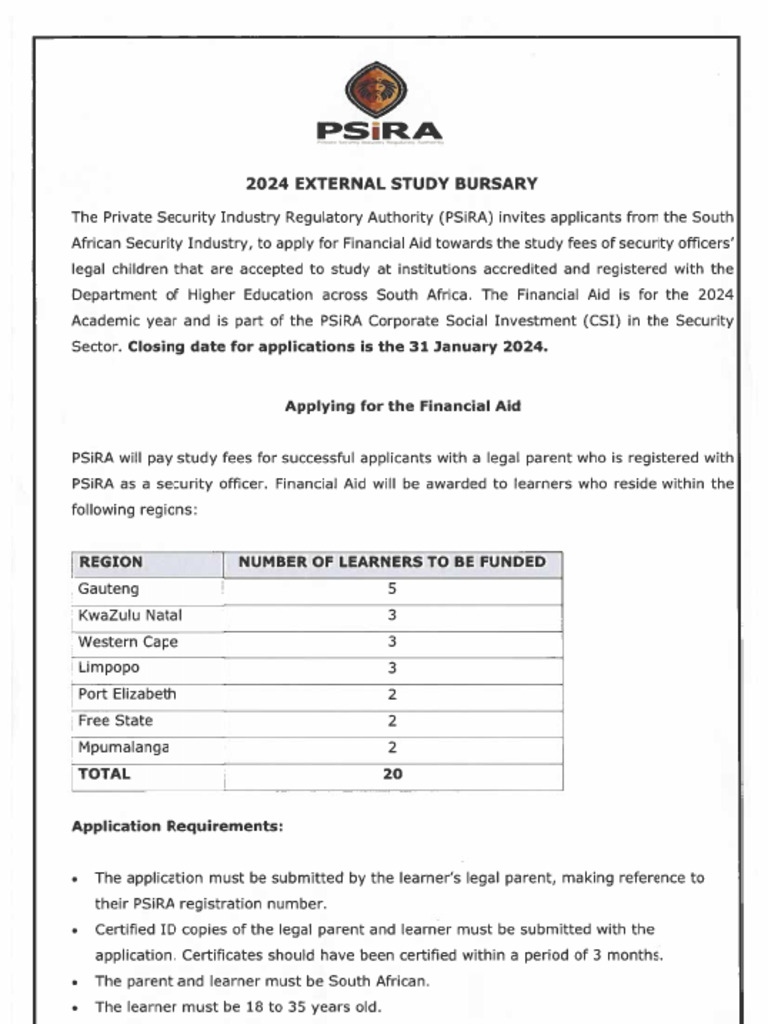 2024 External Bursary | PDF