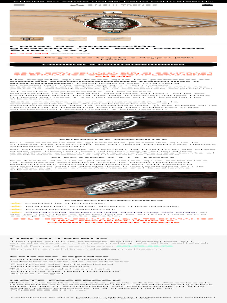 Collar de Protección Giratorio ''Om Mani Padme Hum'' (2x1) - ONCHI ...