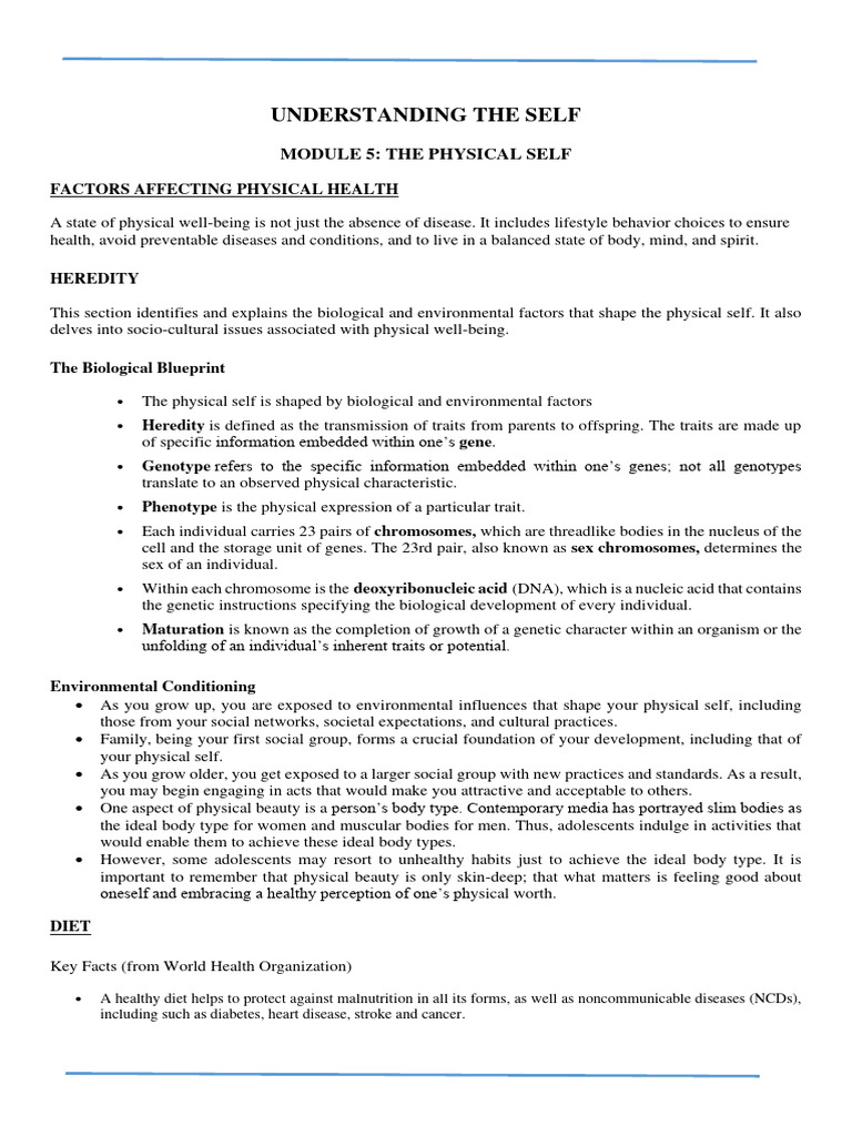 Uself Lesson 5 The Physical Self | PDF | Sleep | Obesity