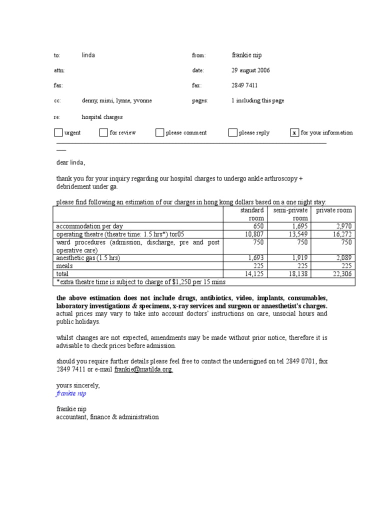 Hospital Charges | PDF