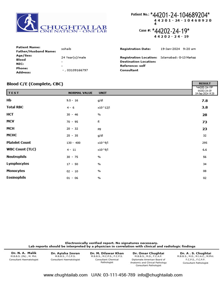 Blood Report | PDF | Pathology | White Blood Cell