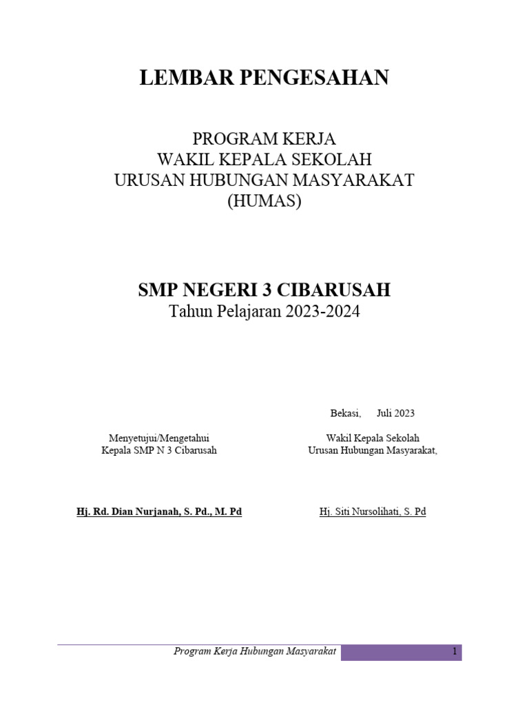 Program Humas | PDF | Ilmu Sosial