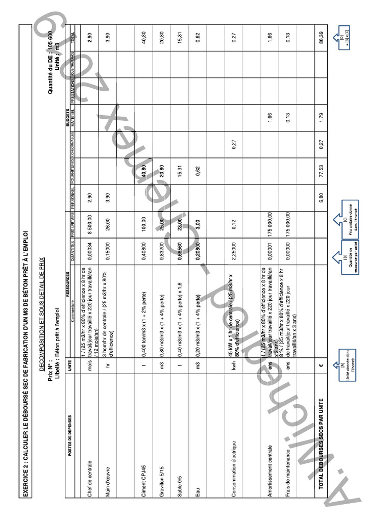 Fiche Feuille de Calcul m3 | PDF