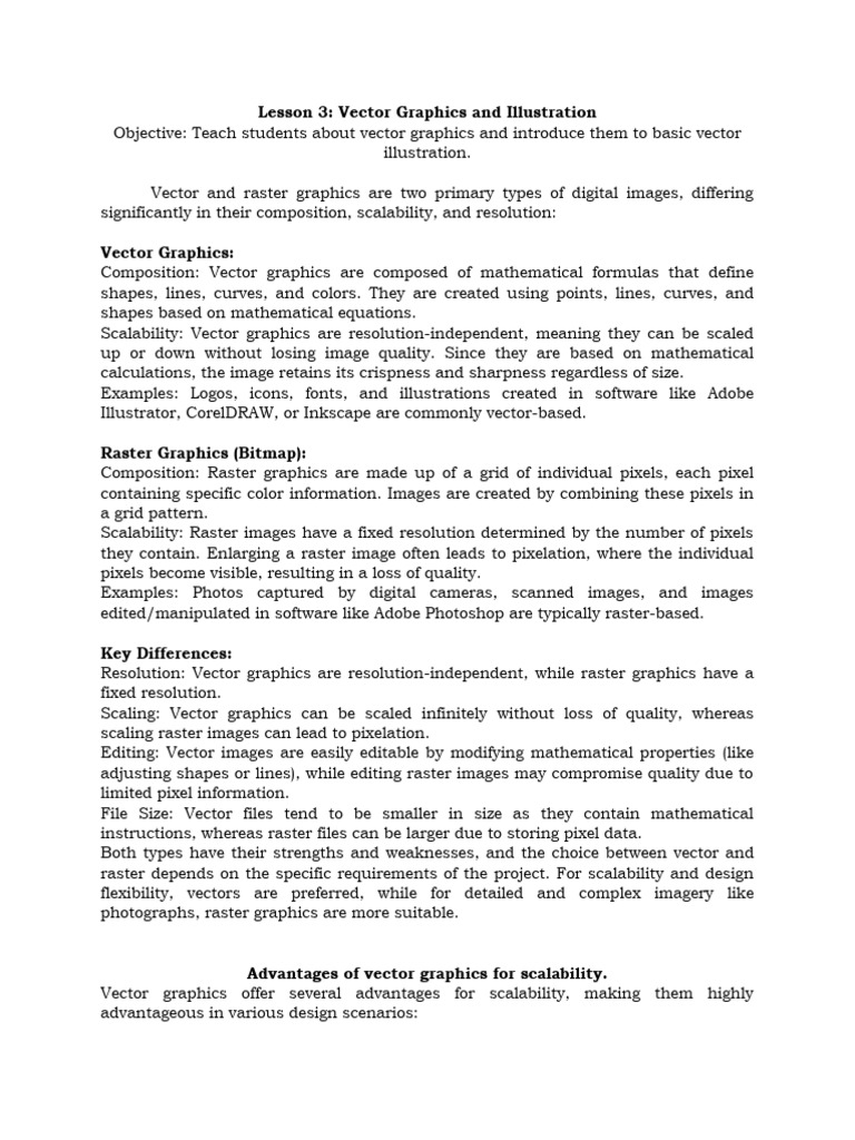 Lesson 3vector Graphics and Illustration | Download Free PDF | Graphics ...