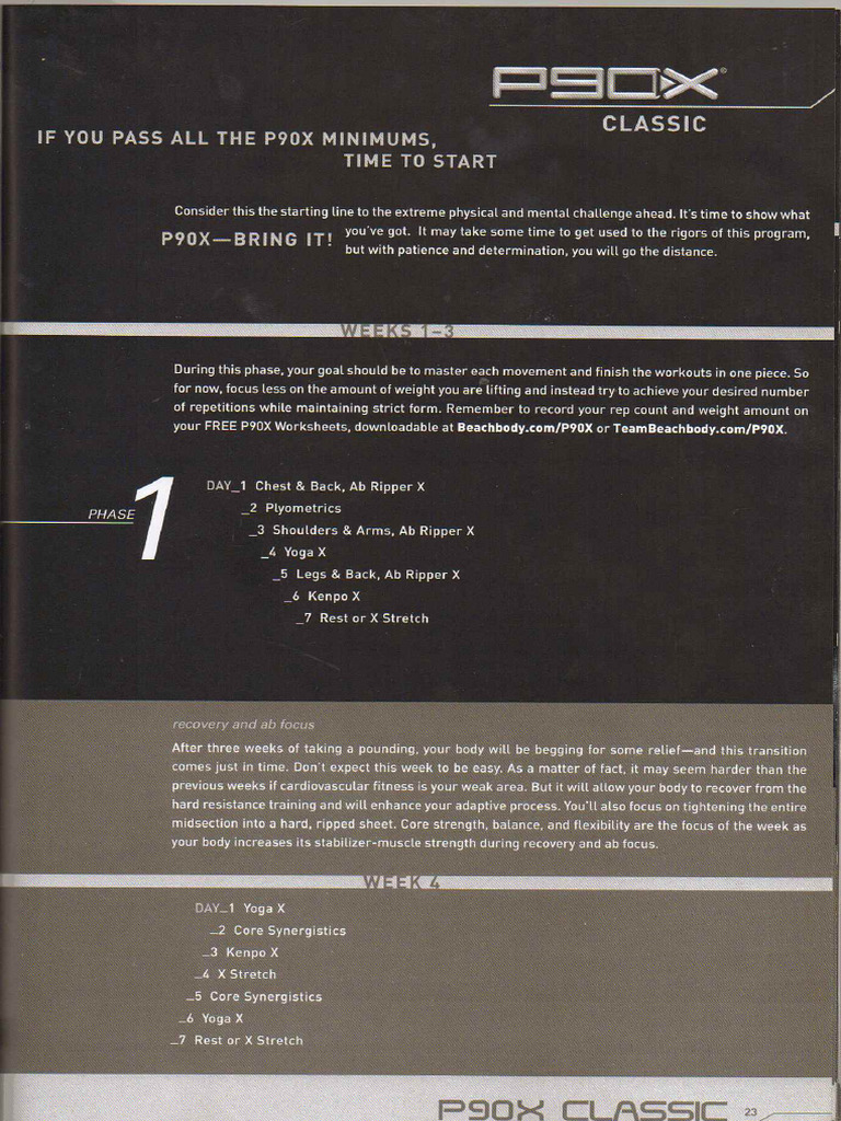 P90X Booklet Phases | PDF