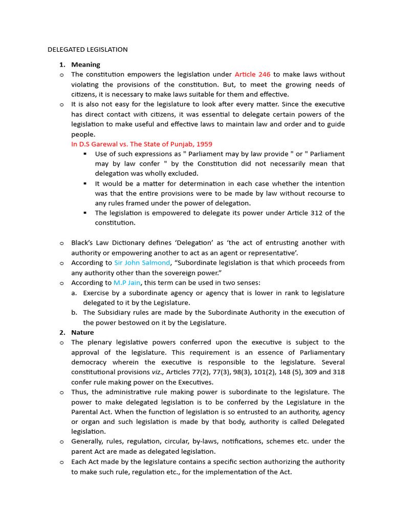 Administrative Law Notes | PDF | Rulemaking | Parliament
