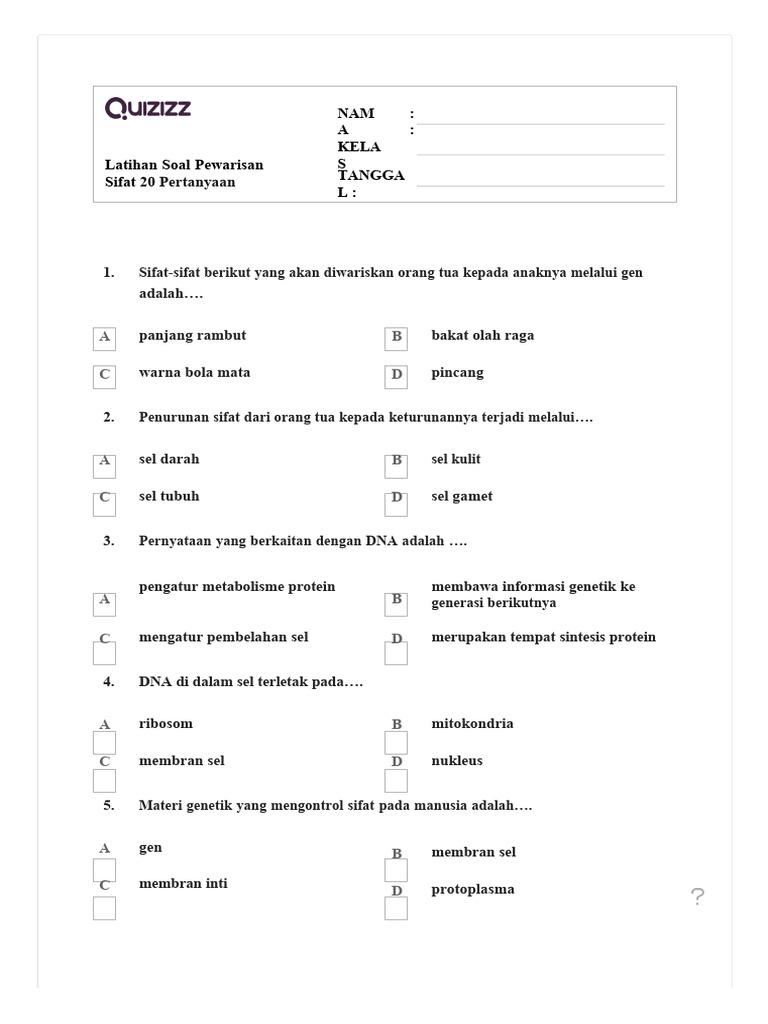 Latihan Soal Pewarisan Sifat | PDF