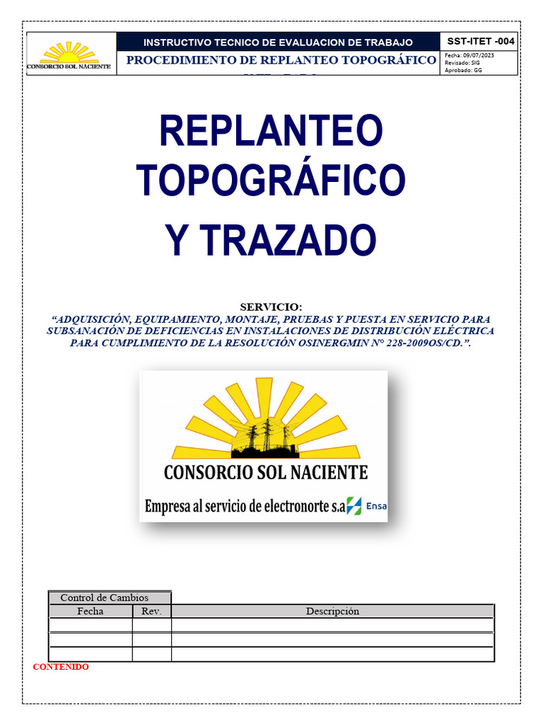 SST-004-REPLANTEO TOPOGRAFICO Y TRAZO. | PDF | Topografía | Residuos