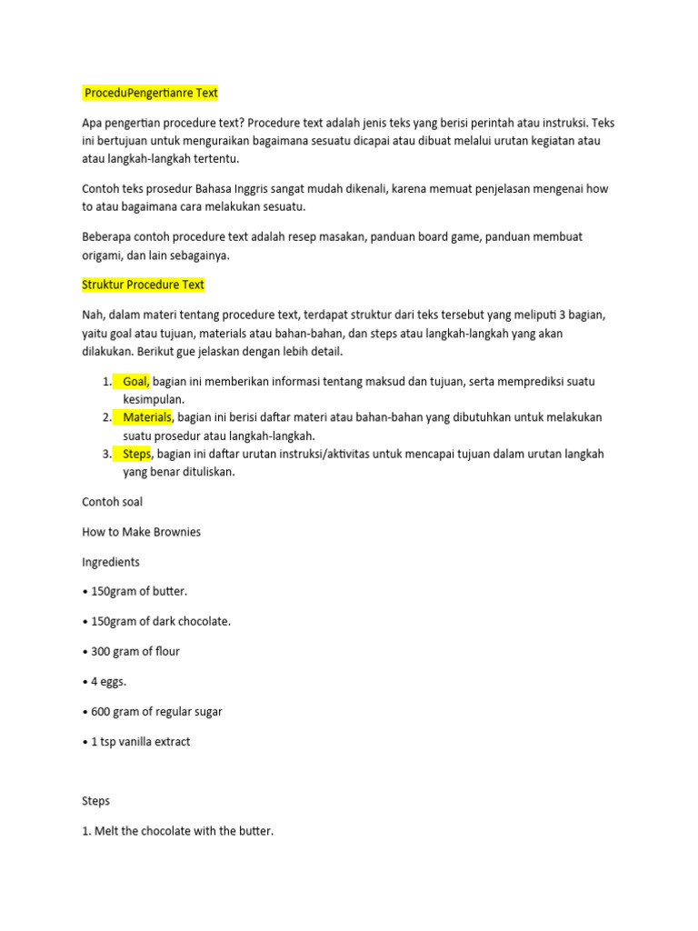 Procedure Text | PDF | Karier & Perkembangan