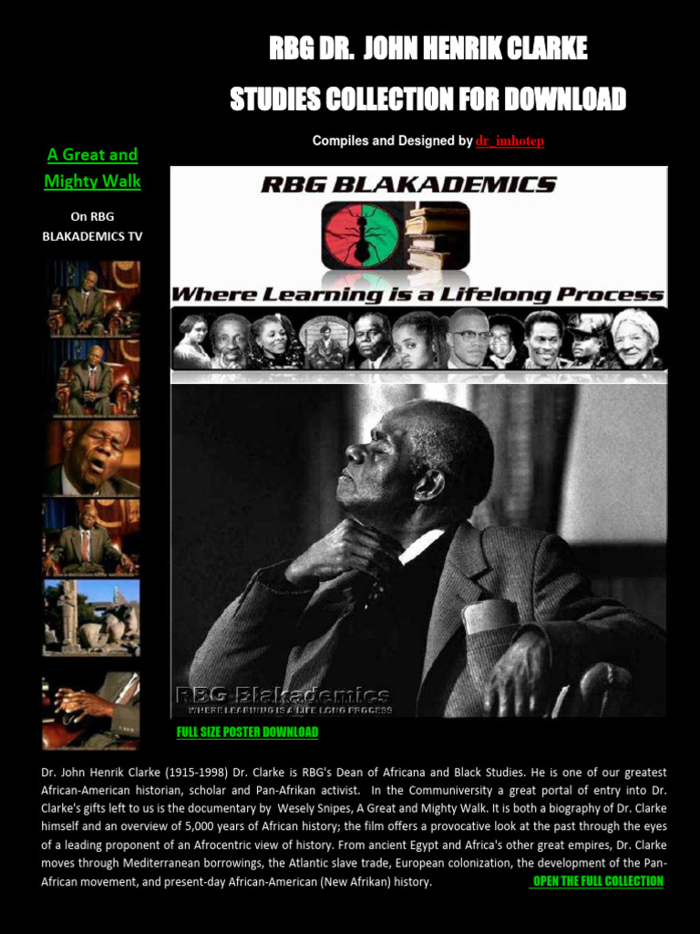 DR John Henrik Clarke Studies Collection | PDF | African Diaspora | Africa DR John Henrik Clarke Studies Collection | PDF | African Diaspora | Africa