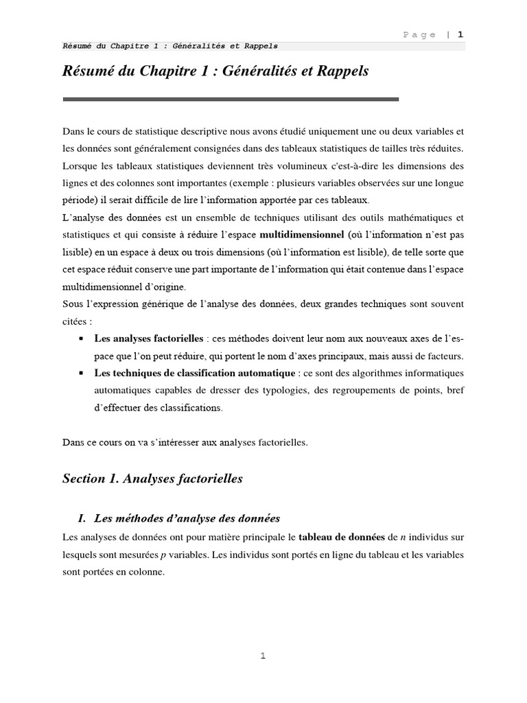 Introduction à l'analyse des données | PDF | Valeur propre, vecteur ...