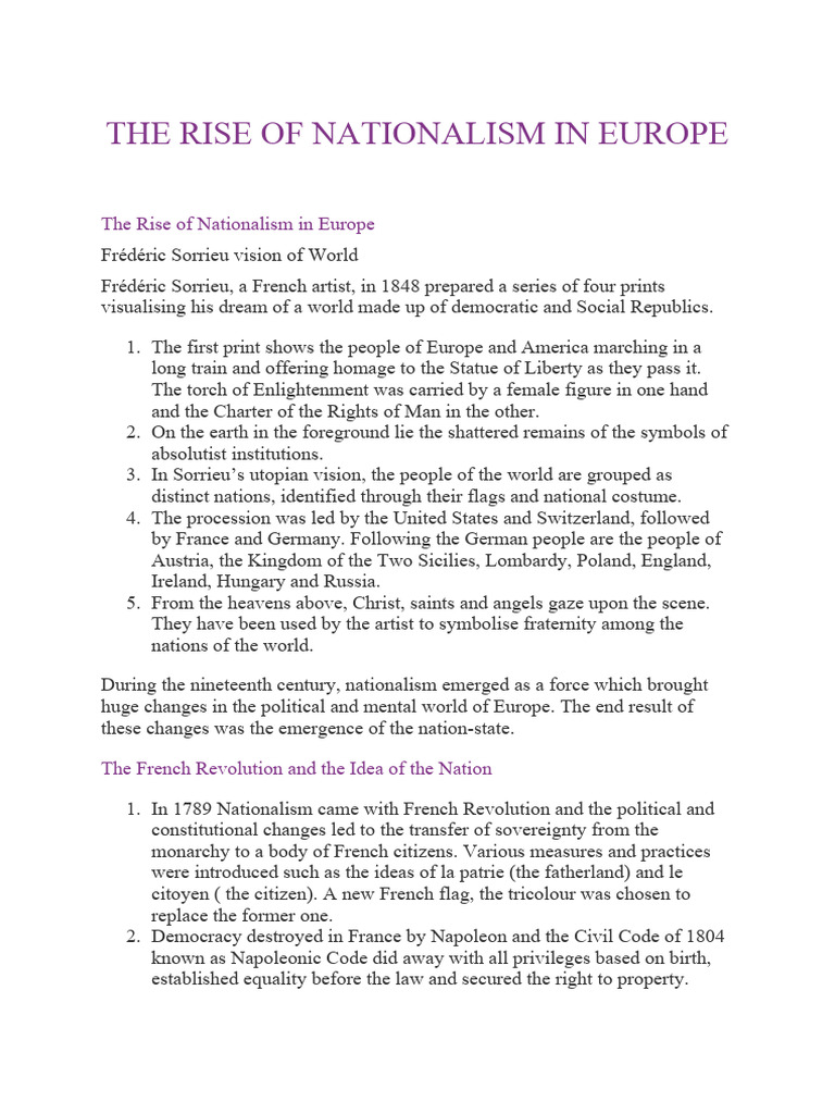 Nationalism's Rise in 19th Century Europe | PDF | German Empire | Prussia