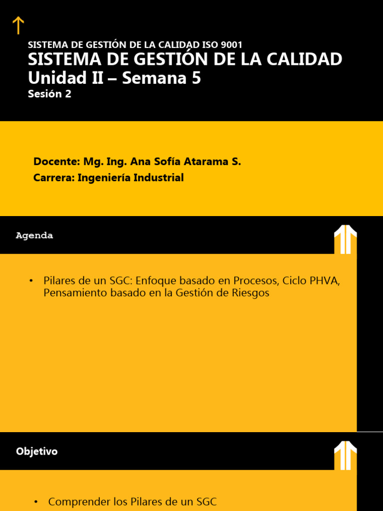 Semana 5 Gestión de la Calidad - Sesión 2 | PDF | Planificación | Calidad (comercial)