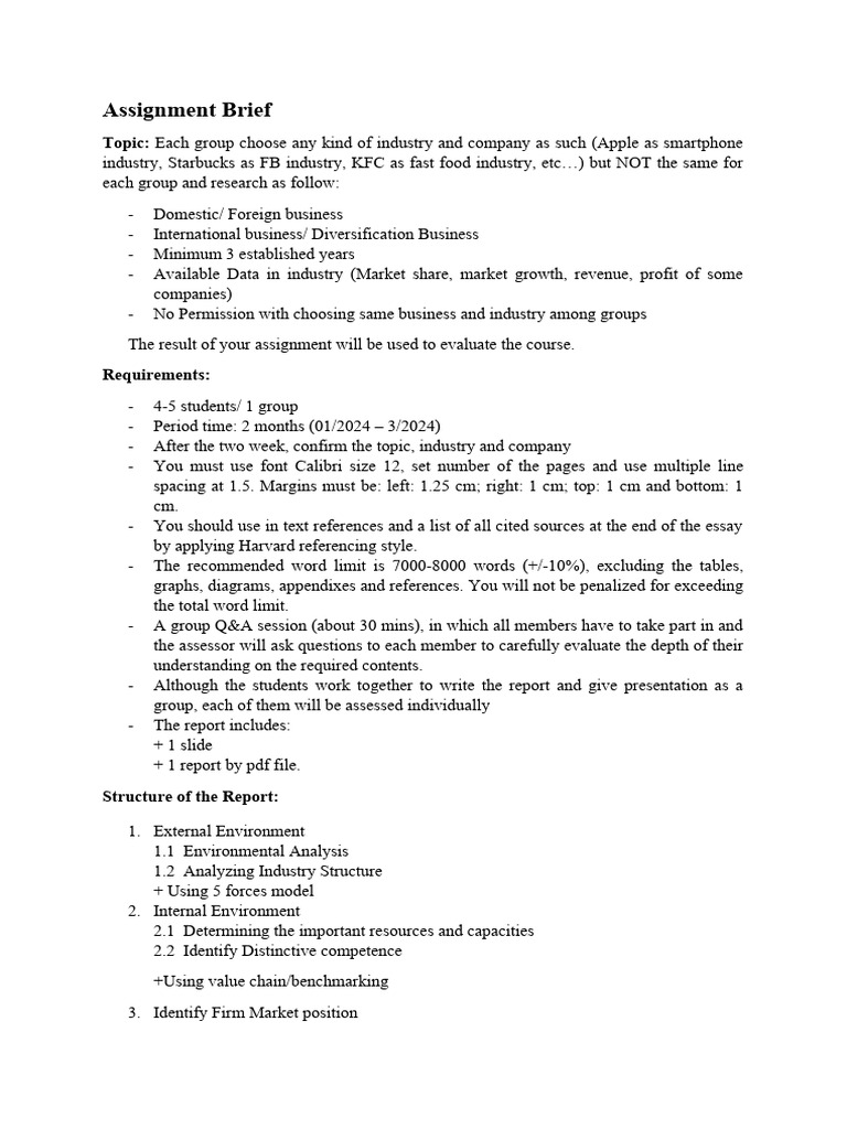 Assignment Guide Ibs301m Sp24 Pdf Swot Analysis Economies