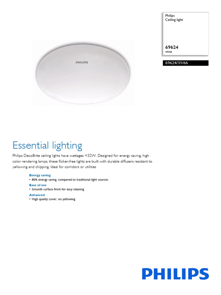 Essential Lighting: Philips Ceiling Light | PDF