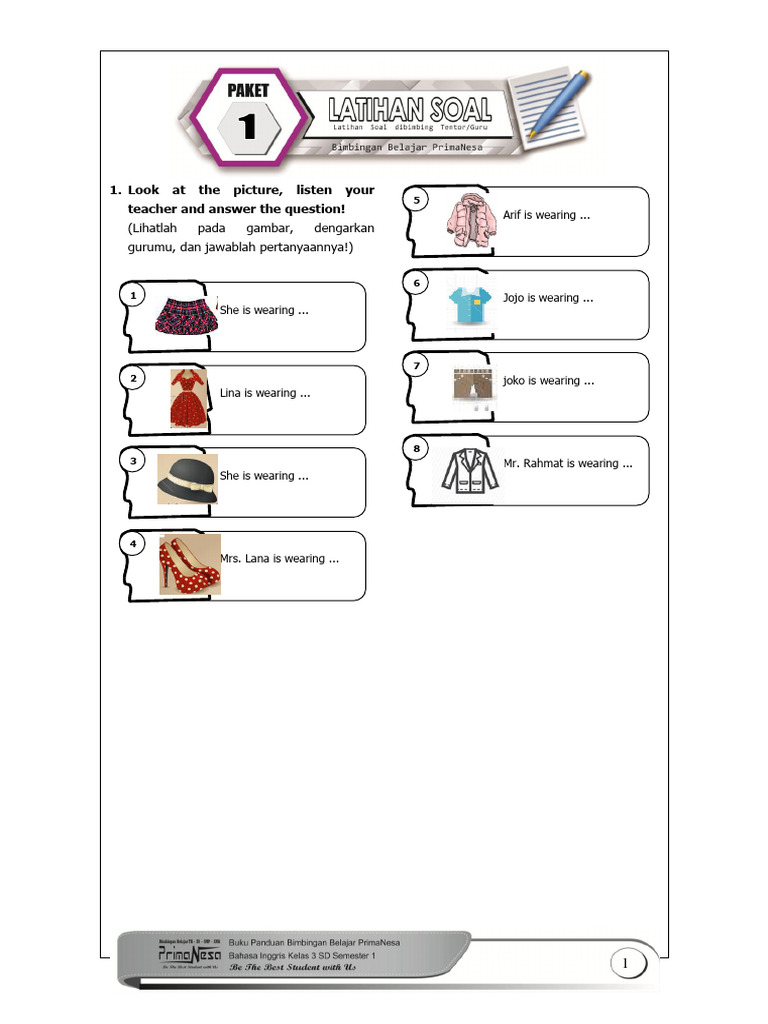 Clothing Descriptions Activity Guide | PDF