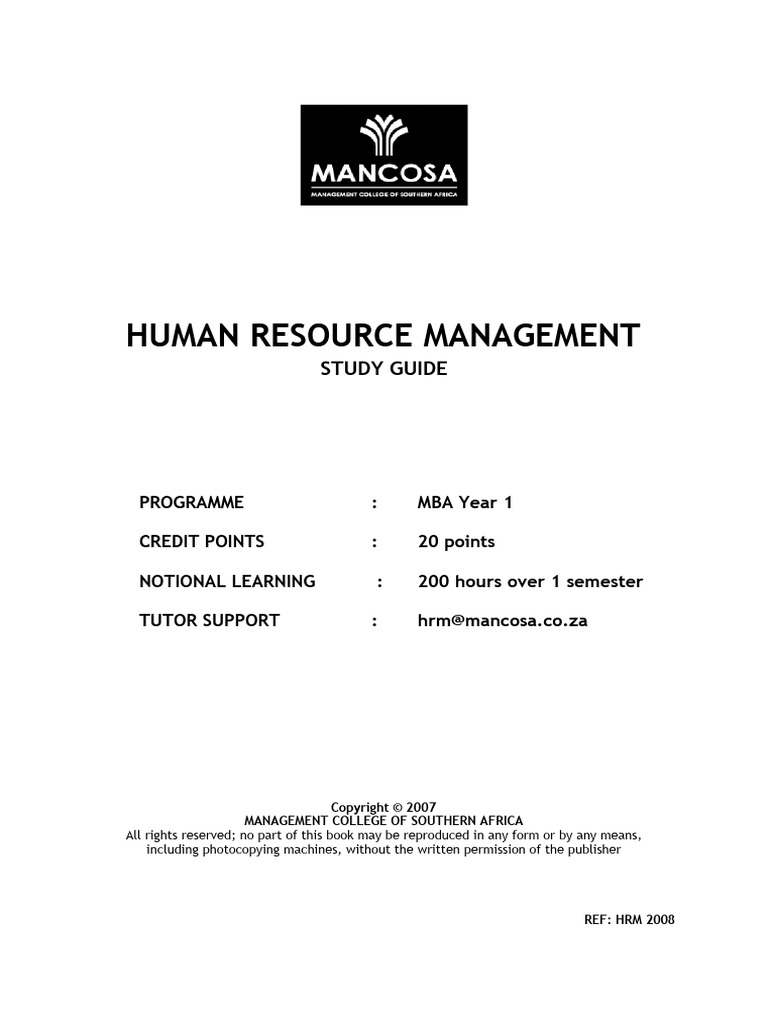 Human Resource Management | PDF | Human Resource Management | Strategic ...