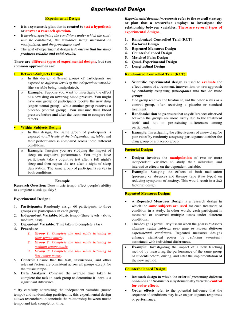Experimental Design REVIEWER 1 | PDF | Type I And Type Ii Errors | Statistics