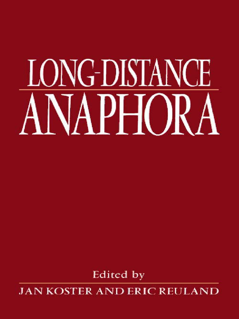 Jan Koster, Eric Reuland - Long Distance Anaphora-Cambridge University ...