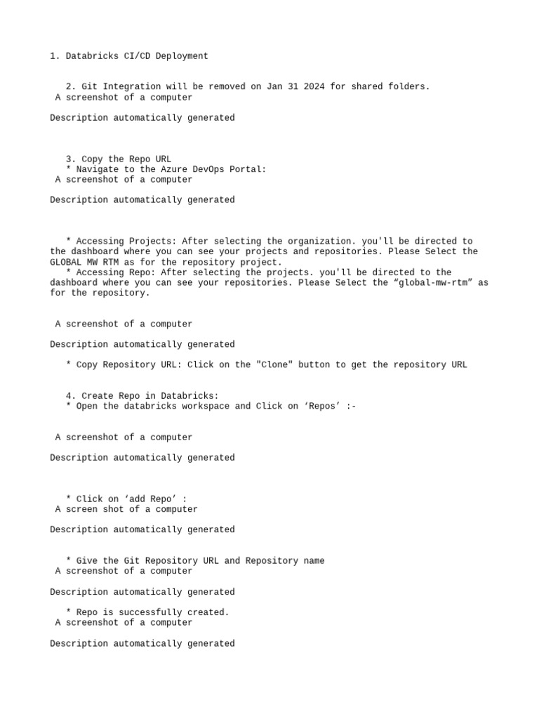 Azure Devops Integeration With Databricks | PDF | Screenshot | Computer ...