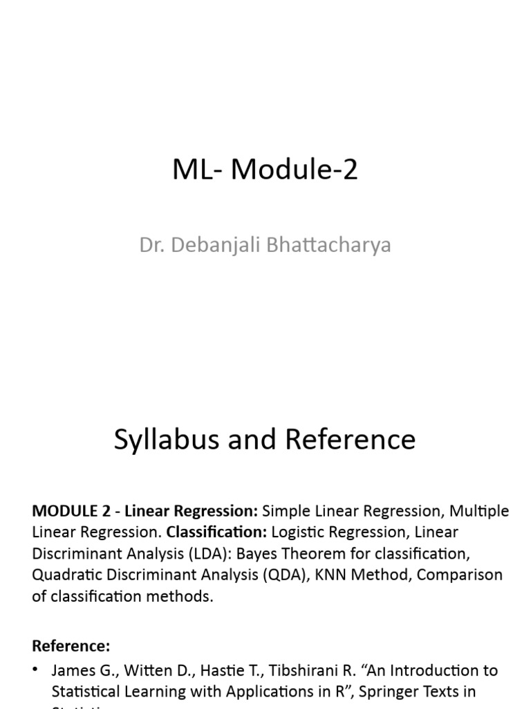 ML Module 2 | PDF | Receiver Operating Characteristic | Least Squares