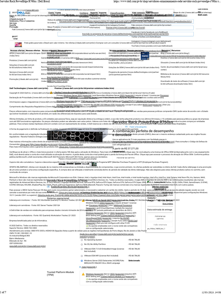 Servidor Rack PowerEdge R760xs Dell Brasil | PDF | Microsoft | Ciência ...