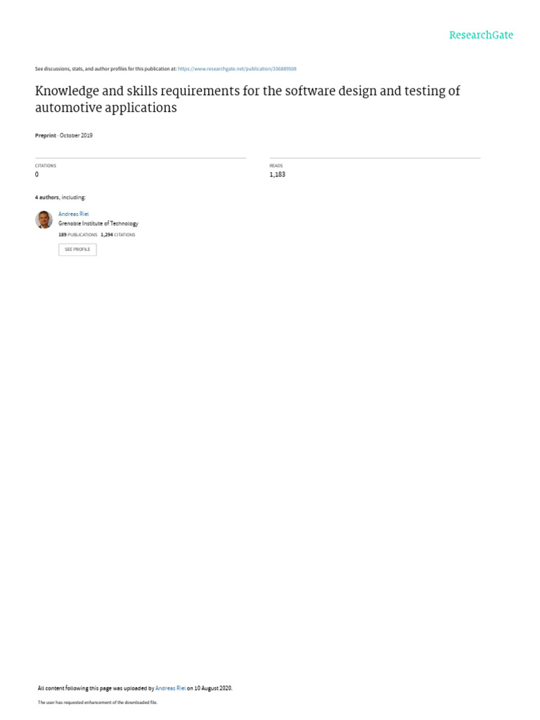 Knowledge and Skills Requirements For The Software | PDF | Internet ...