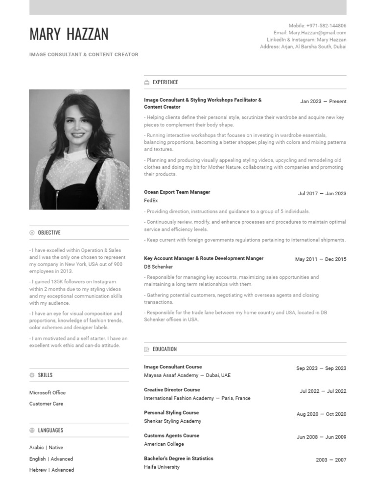 Resume Mary Hazzan | PDF | Consultant | Sales