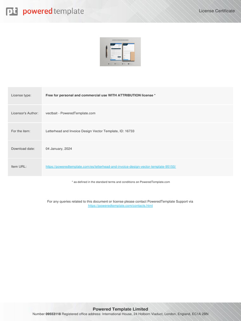 License Letterhead and Invoice Design Vector Template 95150 | PDF ...