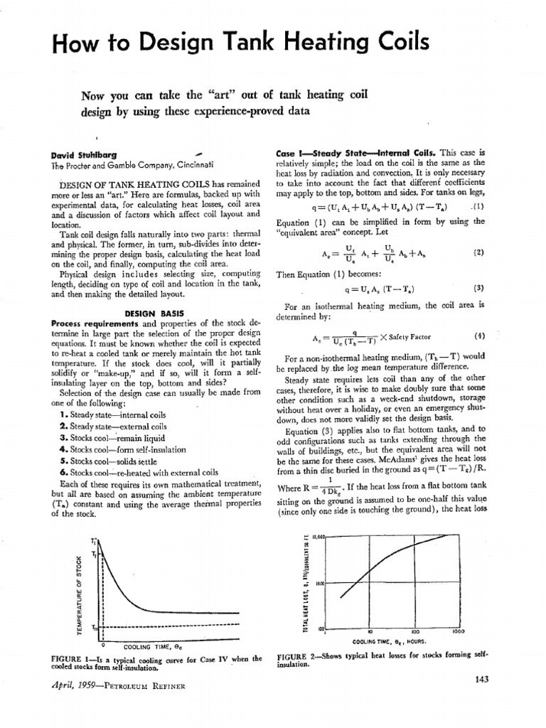 Design of Tank Heating Coils | PDF