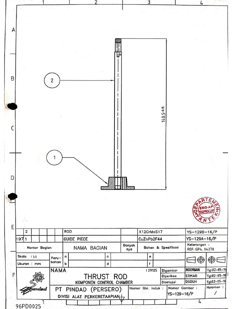 Thrust Rod I29125 | PDF