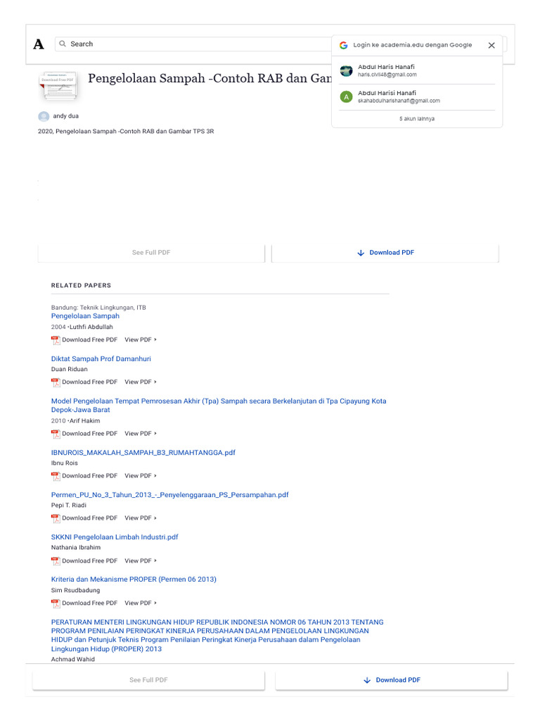 Pengelolaan Sampah - Contoh RAB Dan Gambar TPS 3R: Search | PDF