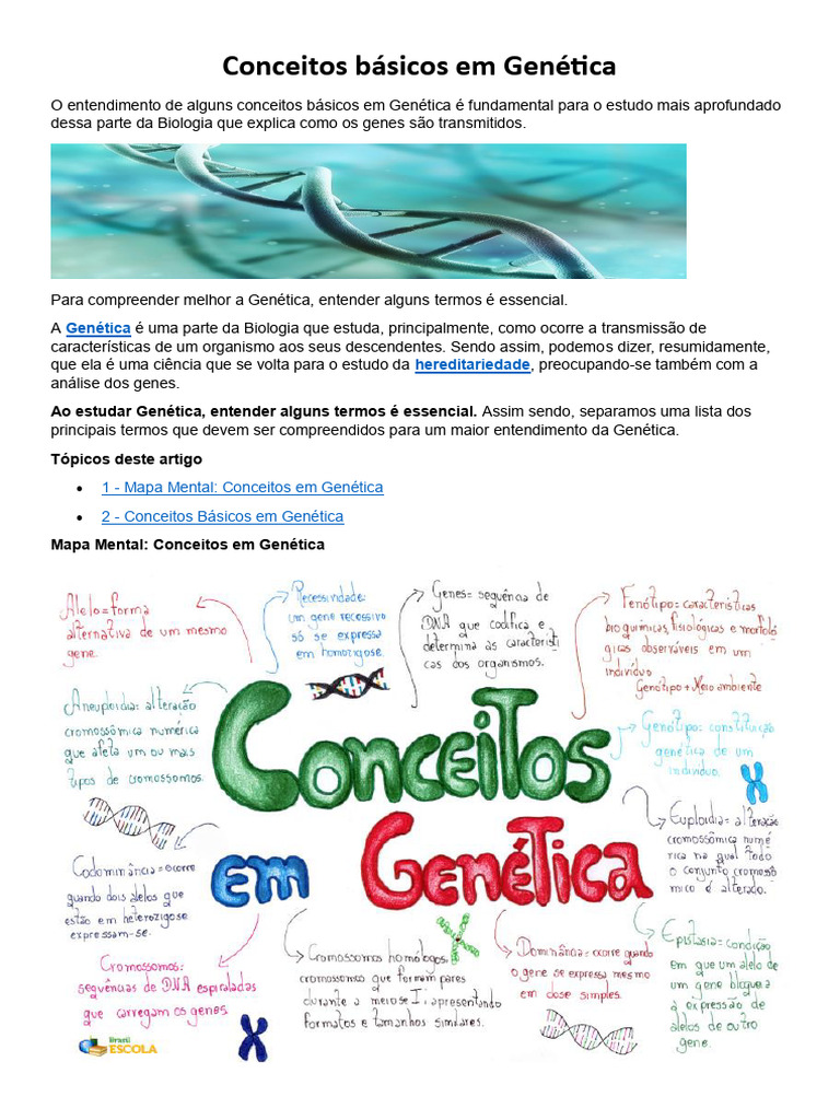 Conceitos Básicos em Genética | PDF | Biologia | Genética