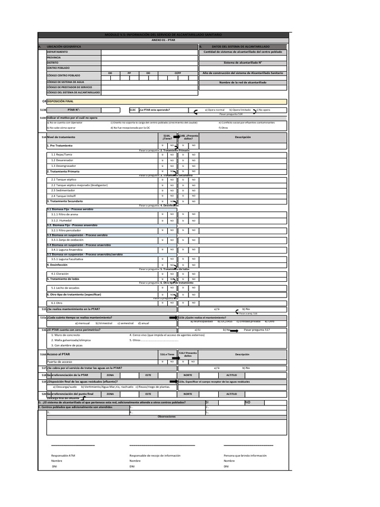 Ficha Módulo v - 2023 Datass Vf03052023 Pnsr | PDF | Alcantarillado | Saneamiento