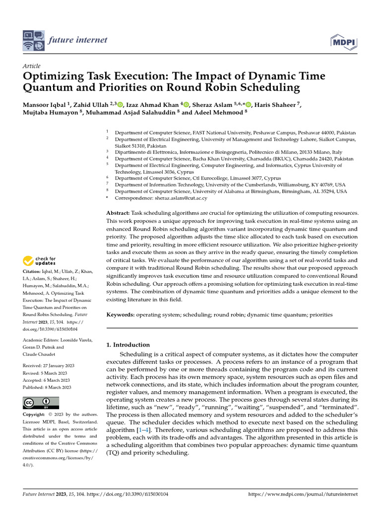Optimizing Task Execution the Impact of Dynamic Ti | PDF | Scheduling ... Optimizing Task Execution the Impact of Dynamic Ti | PDF | Scheduling ...