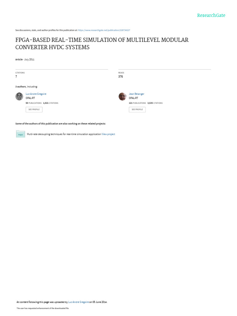 Fpga-Based Real-Time Simulation of Multilevel Modu | PDF
