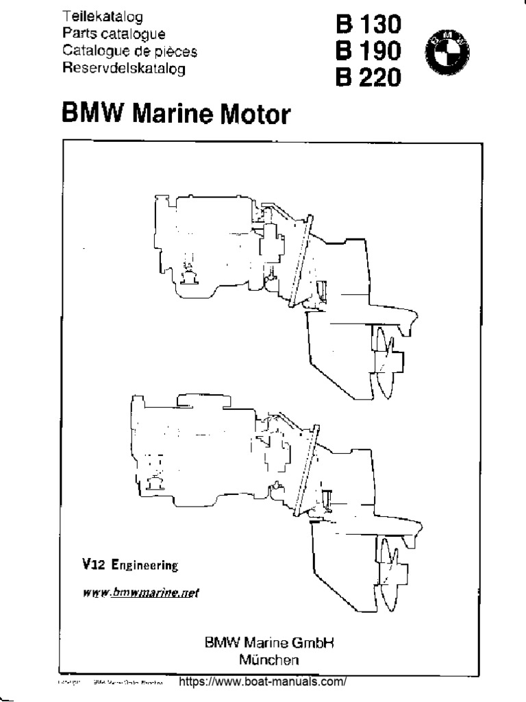 BMW B130 B190 B220 Marine Engines Parts Catalog | PDF