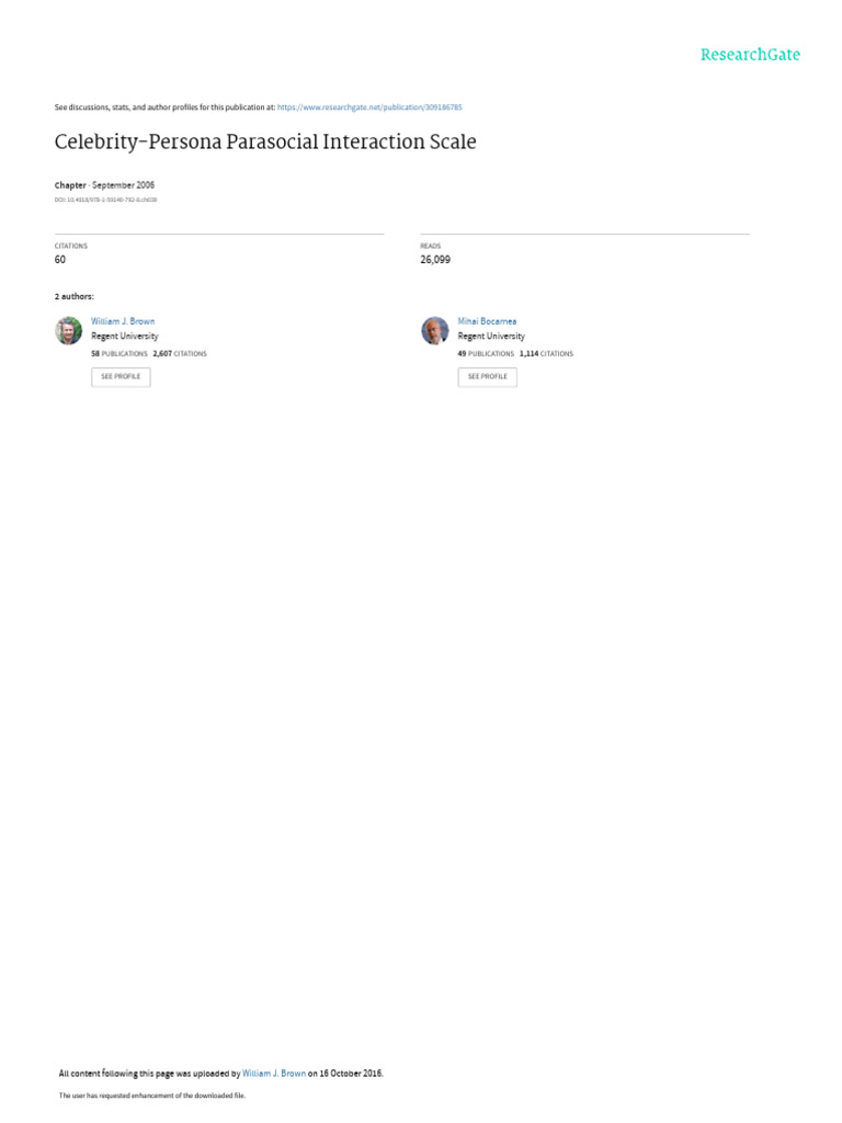 Celebrity Persona Interaction Scale | PDF