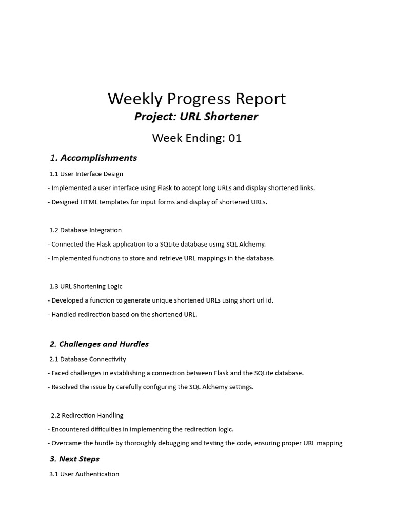 Weekly Progress Report 1 Python Project | PDF | Databases | World Wide Web