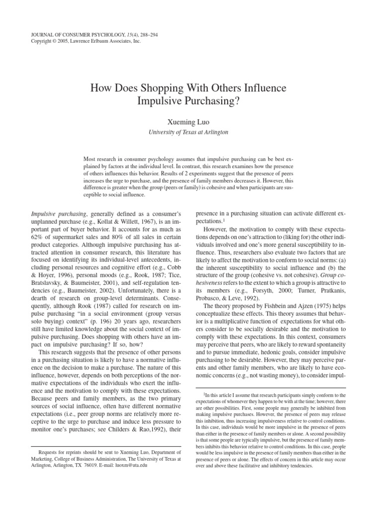 How Does Shopping With Others Influence | PDF | Consumer Behaviour ...